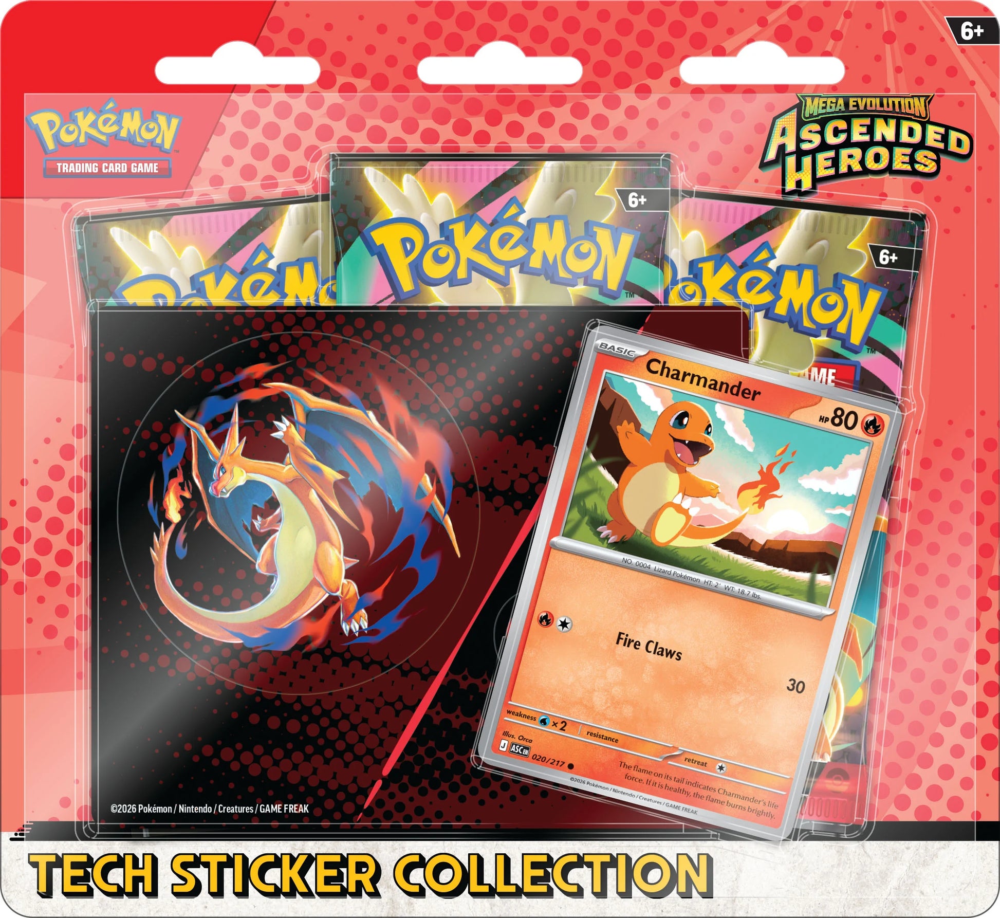 Pokemon Ascended Heroes - Tech Sticker Collection - Charmander (Pre-Or ...