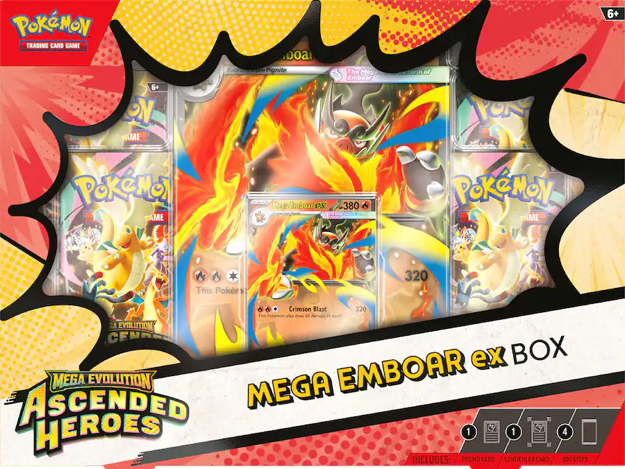 Pokemon Ascended Heroes Ex Collection Box Mega Emboar Ex Box Pre